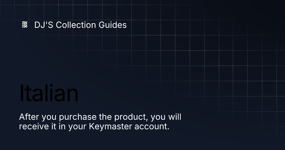 Italian | DJ'S Collection Guides